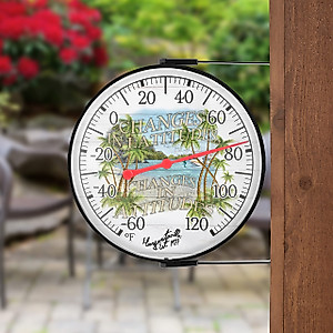 La Crosse 104-20747MV-INT Changes in Latitudes, Changes in Attitudes Margaritaville 5 Inch Bracket Dial Thermometer, White