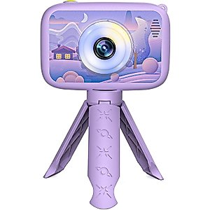 MIIULODI Kids Camera, Christmas Birthday Gift for Kids 3-12 Year Old Girl Boy 2.4 Inch Time-Lapse Video Record Scientific Children Digital Cameras Toddler Night Light Toys for 4 5 6 7 8 Year Old