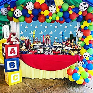 Cartoon Blue Sky and White Clouds Backdrop Wood Floor Backdrop 7x5ft Polyester Kids Birthday Party Boy Baby Shower Photo Background Dessert Table Banner Photo Studio Photography Props YL027