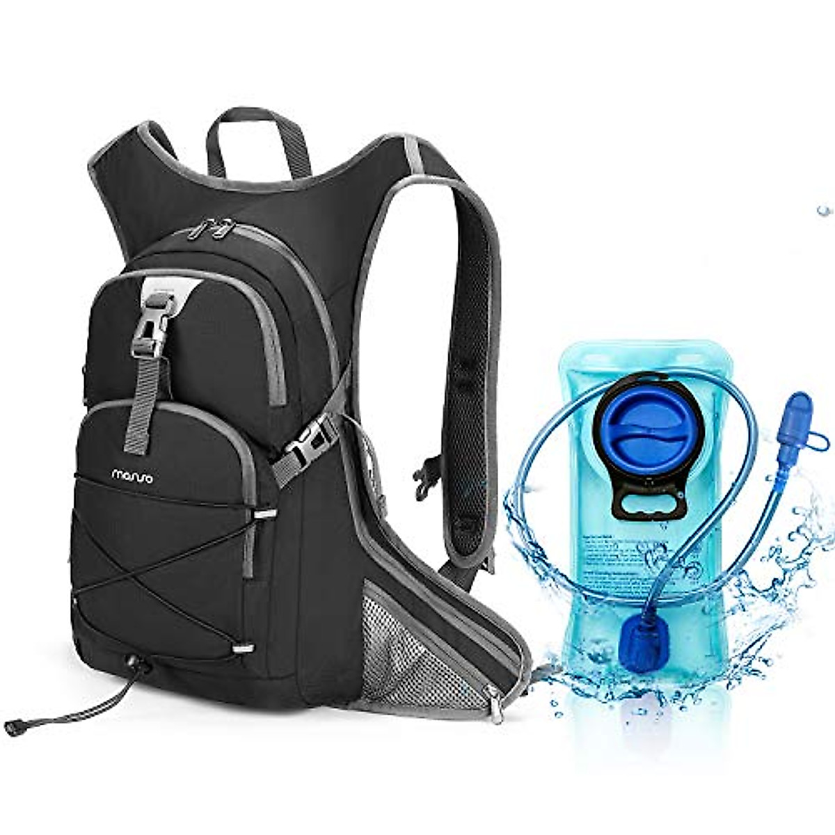 MOSISO Sling Backpack, Multipurpose Crossbody Shoulder Bag Travel Hiking Daypack & Hydration Pack Backpack, Light-Weight Compact Daypack Backpack Rucksack with 2 Liter Water Hydration Bladder