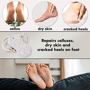 Jairestone Pumice Stone for Feet - Natural Earth Lava Pumice Stone for Foot Callus - Foot Scrubbers for Use in Shower - Pack of 2