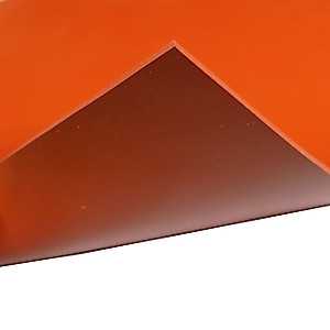 Red Silicone Rubber Sheet, 60A 1/16 x 9 x 12 Inch Commercial Grade, Made in the USA, No Adhesive Backing, High Temp Gasket Material