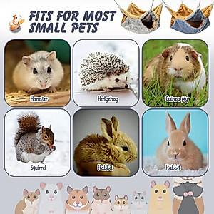 2 Pcs Pet Cage Hammock Soft Plush Bunkbed Hanging Hammock Warm Double Layer Ferret Hammock Small Pet Hammock Accessories for Rat Guinea Pig Sugar Glider Squirrel (Blue, Gray, Soft Style)