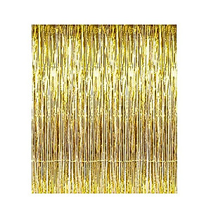 Bridal Shower Bachelorette Party Decorations Kit Gold – Set Includes 1 Fringe Curtain, 1 Set of Foil Bride Balloons, 1 Ring Balloon, 2 Heart Balloons, 4 Confetti Balloons, 4 Gold, 4 White Balloons