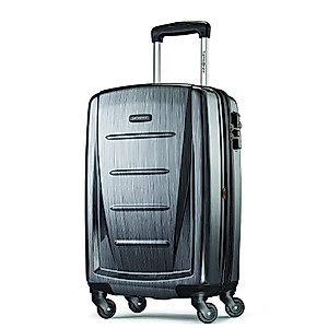 Samsonite Winfield 2 Hardside Expandable Luggage with Spinner Wheels, Checked-Medium 24-Inch, Charcoal