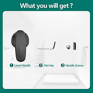 RAINREVIVE Repalcement Shower Handle, Compatible for 1300/1400 Series Tub Faucet for Delta, H79 Single Metal Lever Handle Kit, Matte Black