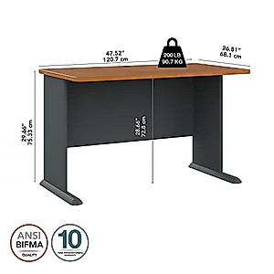 Bush Business Furniture Series A 48W Desk, Natural Cherry
