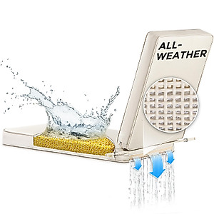 SUNROX All-Weather DryFast Foam Lounge Chair Cushion, FadeShield Water Resistant Chaise Lounge Cushions for Outdoor Patio Furniture with Adjustable Buckle Ties, 73x22 Inch, Cream