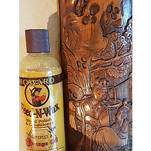 Howard Feed N Wax Wood Polish and Conditioner, and Howard Orange Oil Wood Polish, Wood Furniture Cleaner and Teak Wood Cleaner