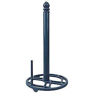 Home Basics Iris Freestanding Cast Iron Paper Towel Holder with Tear Bar, Slate (1)