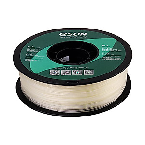 eSUN 1.75mm Clear PLA 3D Printer Filament 1KG Spool (2.2lbs), Glass PLA