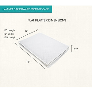 LAMINET 6 Piece Quilted Dinnerware Storage Starter Set - Includes 4 Plate Cases, 1 Cup Case & Platter Case - White