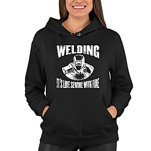 Go All Out 3X-Large Black Mens Welding It's Like Sewing With Fire Sweatshirt Hoodie