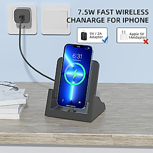 Wireless Charger,15W Certified Fast Wireless Charging Stand,Certified for iPhone 14/4 Plus/14 Pro/13/12/11/X/XS Max, Wireless Charger for Samsung Galaxy S22/S21/S20/S10/S9/S8 (No AC Adapter)