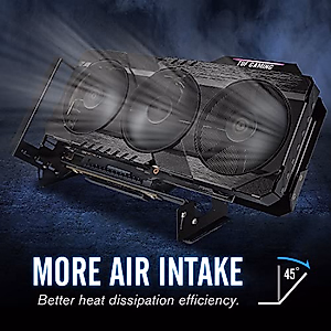 EZDIY-FAB PCIe 4.0 GPU Mount Bracket Graphic Card Holder Multi-Angle Adjustment, Video Card VGA Support Kit with PCIe 4.0 X16 Gen4 17cm/6.69in Riser Cable - Black