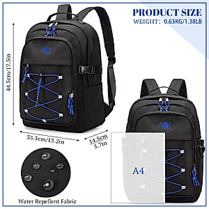 mygreen Fashion Backpack for Girls Boys Casual Daypack Girls Backpack Ultra-Lightweight Schoolbag Children Bookbag College Child Backpack Teen Waterproof Black Blue