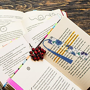 BOWINR 10 Pieces Flower Acrylic Bookmarks Transparent Resin Floral Bookmarks with Colorful Tassels for Women Teachers Kids Students Book Lovers, 10 Styles
