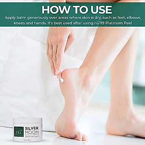 nu119 How to Heal Cracked Feet Overnight Silver Moon Bedtime Balm | Natural Cream Moisturizer Treatment for Dry Skin on Heels & Hands for Men & Women | Fix & Repair Foot Skin & Soften Calluses