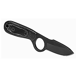 12 Survivors BKE Fixed Blade Knife with Sheath, Blackened Finish
