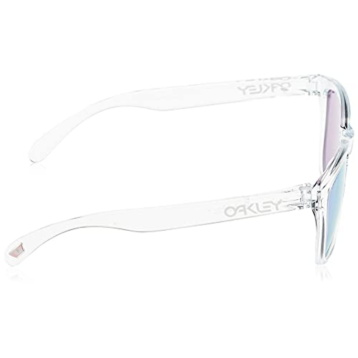 Oakley OO9013 Frogskins Square Sunglasses, Polished Clear/Prizm Violet, 55 mm