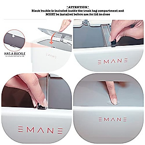 Slim Bathroom Trash Can with Attached Bag Reservoir - Modern 2 Layer Bathroom Trash Cans with Lids to Lock Odors In - Waterproof and Easy to Clean Small Trash Can with Lid - Trashcan for Your Bathroom