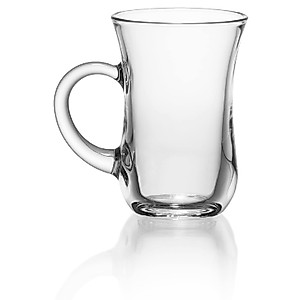 Red Co. Original Turkish Tea Glasses with Handles, 4 3/4 Ounce - Set of 6, Small