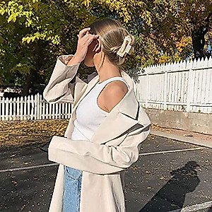 AIMIKE Large Hair Claw Clips 4.1 Inch, Acrylic Claw Hair Clips for Thick Hair, Strong Hold Rectangular Jaw Clips for Thin Hair, French Design Big Hair Clips for Women Girls - Nonslip Clip (4 Pcs)