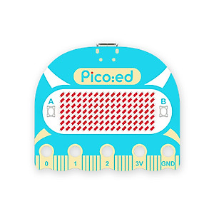 ELECFREAKS Pico:ed Development Board Based on Raspberry Pi RP2040 MCU, Picoed Python Microcontroller with 7 * 17 Dot-matrix Screen Dual-core ARM Cortex M0+ Processor for Education Classroom Teaching