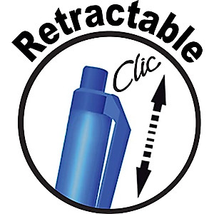 BIC Soft Feel Retractable Ballpoint Pen, Medium Point, Blue, 12-Count