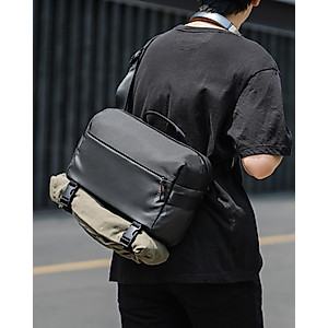 tomtoc Laptop Messenger Shoulder Bag for 13 inch iPad Pro/Air, 13 inch MacBook Pro/Air, Minimalist Chest Crossbody Bag, Water-resistant Everyday Carry Pack for Business, Travel, Work