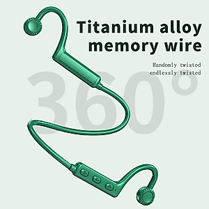 TEDATATA New Sports Bone Conduction Bluetooth Headset Sound Guide Listening to Songs not in Ear Music Driving Listening to Books Running for Women(Green)