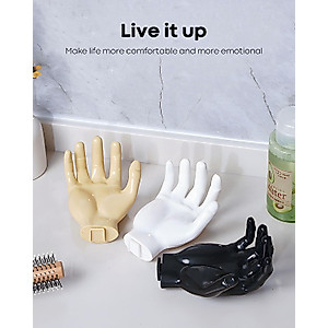 Halloween Hand Wall Hook Hand Hooks for Wall Funky Wall Hooks Unique Wall Hooks Cute 3D Plastic Hand-Shaped Adhesive Hook Decorate Can Be Used to Hand Lightweight Items Key/Scarves/Soap, Green