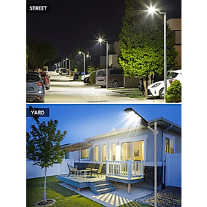 Teiisuoa 180W Solar Street Light Outdoor, 12000LM IP66 Waterproof Solar Motion Sensor Lights, Dusk to Dawn Solar LED Light Lamp with Remote Control for Parking Lot, Yard, Path, Garage & Garden, 4 pack
