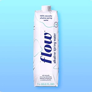 Flow Alkaline Spring Water, 100% Naturally Alkaline,1L (Pack of 6)