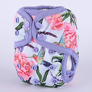 Sigzagor Newborn Baby Diaper Nappy Cover 8lbs-10lbs (Hummingbirds)