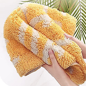 Flocking Fruit Lemon Shape Rug Home Entrance Mat Bedroom Bathroom Door Non-Slip Carpet Absorbent Foot Mat - Lemon, 18.1"x29.9"