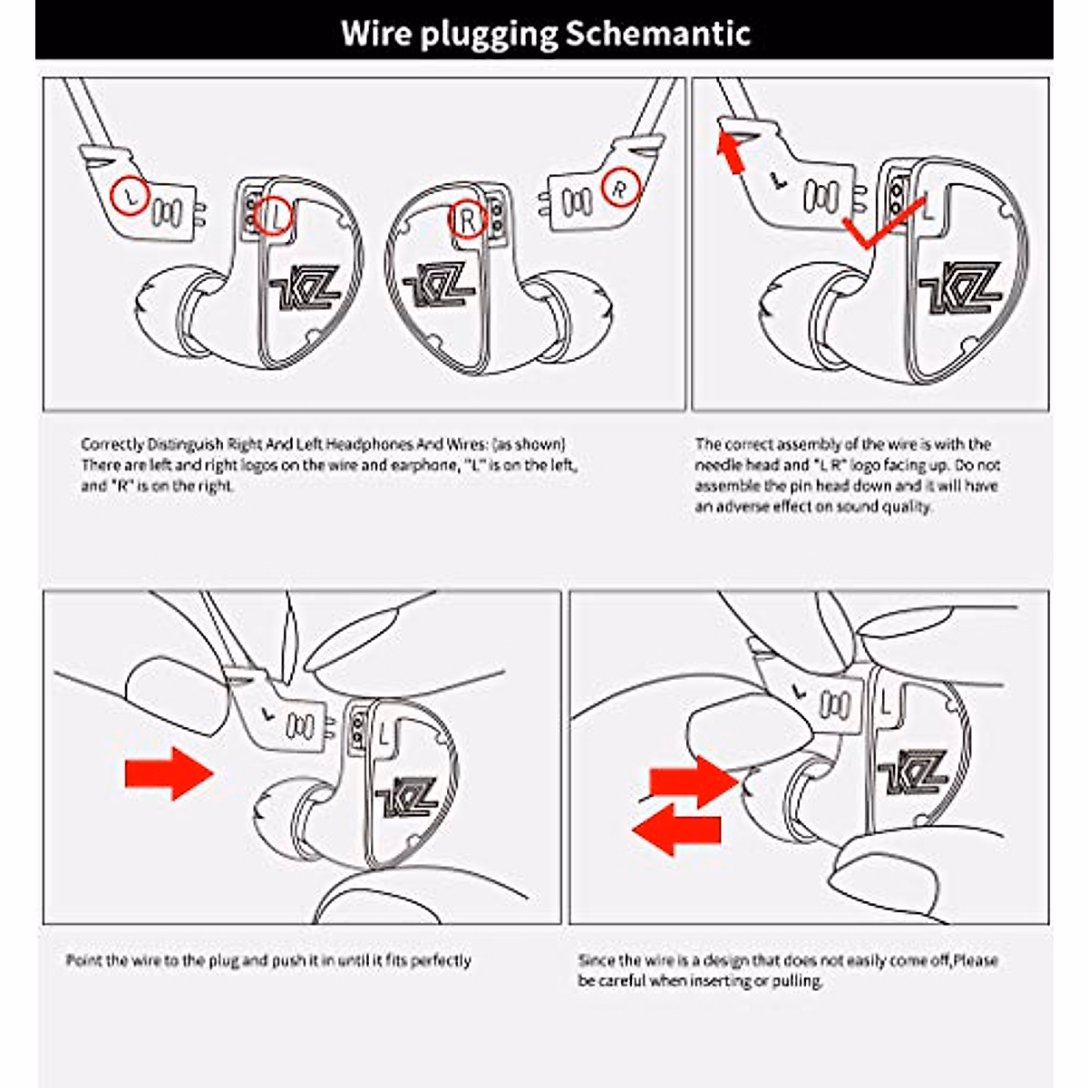 KZ AS10 IEM 5 Balanced Armature Driver Earphone, Stereo HiFi KZ in Ear Monitor Headphone Musician Headset with Detachable 2 Pin Cable(No Microphone, Black)