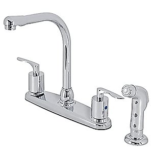 Kingston Brass FB751SVLSP Serena Centerset Kitchen Faucet with Plastic Sprayer, Polished Chrome
