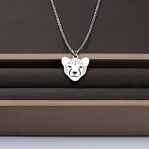 ENSIANTH Cheetah Necklace Cheetah Jewelry Cheetah Pendant Necklace Animal Lover Gift Cheetah Gift Safari Themed Gift Big Cat Necklace (Cheetah Necklace)