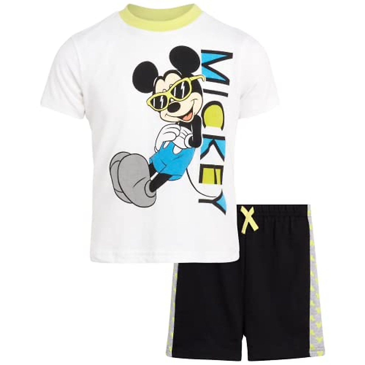 Disney Baby Boys Short Set - 2 Piece T-Shirt and Shorts - Mickey Mouse, Toy Story, Winnie the Pooh Youth Clothing Set (2T-7), Size 3T, Mickey Sunglasses