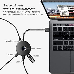 CUJUX USB HUB USB 3.0 USB 2.0 USB C HUB HUB 4 Port Computer Accessories USB Adapter (Color : White)
