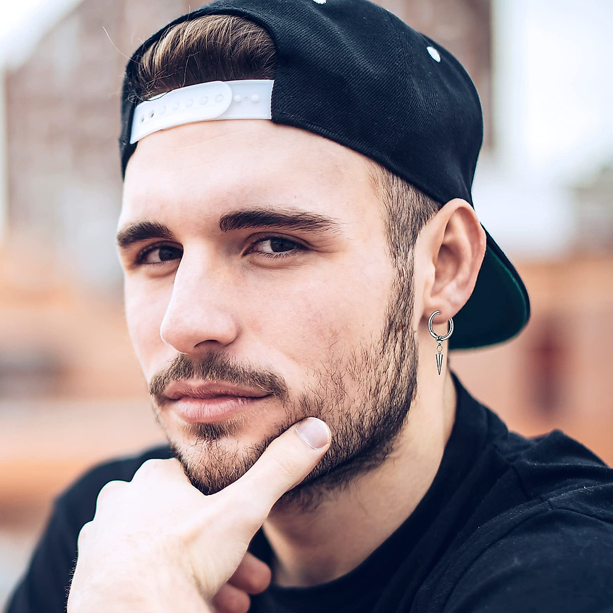 ONESING 20 Pcs Clip On Earrings for Men Magnetic Earrings Dangle Earring Hoop Sterling Earrings Men Stainless Steel Non Pierced Magnetic Earring Fake Earrings Piercings Silver