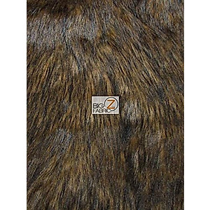 Faux Fake Fur Animal Short/Long Pile Coat Costume Fabric (Wolf Series) Sold by The Yard DIY Scarfs Rugs Accessories Fashion (Honey Wolf)