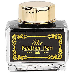 Vakitar Feather Pen and Ink Set Retro Wing Quill Pen Set Antique Calligraphy Dip Pen with 15ml Ink, 3 Replacement Nibs, Pen Stand Holder, Luxury Vintage Signature Pen Gift Set(White)