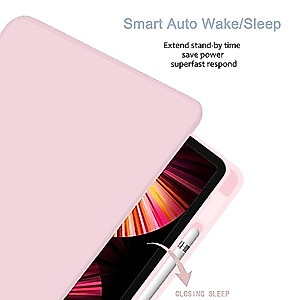 SoFunMoky for iPad Pro 6th/ 5th/ 4th/ 3rd Gen Case 12.9 Inch Cover with Pencil Holder 360 Degree Rotating Stand Glitter Shining Gold Leopard Cheetah Full Protective Auto Wake Sleep Bling, Pink
