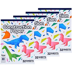 Northland Wholesale Construction Paper Books, 9x12-Inch, 8 Colors, 32-Sheets per Book from (4-Pack)