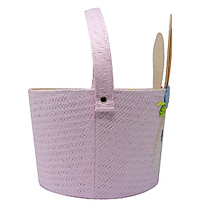 PTI Group Pink Bunny Easter Basket and Treats or Toys Container for Easter Egg Hunt (PG01339)