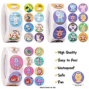 Motivational Stickers Animal Stickers Rolls - 2000 Pcs MoCeYa Stickers Teacher Stickers for Kids Inspirational Stickers School Stickers Potty Training Stickers 4Rolls 32Designs 1inch