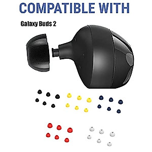 Ear Tips for Samsung Galaxy Buds 2 True Wireless Earbuds Noise Cancelling 6pcs Silicone Ear Buds Anti-Slip Replacement, Fit in The Charging Case (Red)