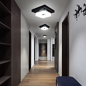 Artpad Modern Bathroom Ceiling Light Fixture Led 12W White Light Surface/Flush Mount Square Ceiling Lamp with Acrylic Lampshade for Bathroom Aisle Entrance Corridor Balcony (20cm)